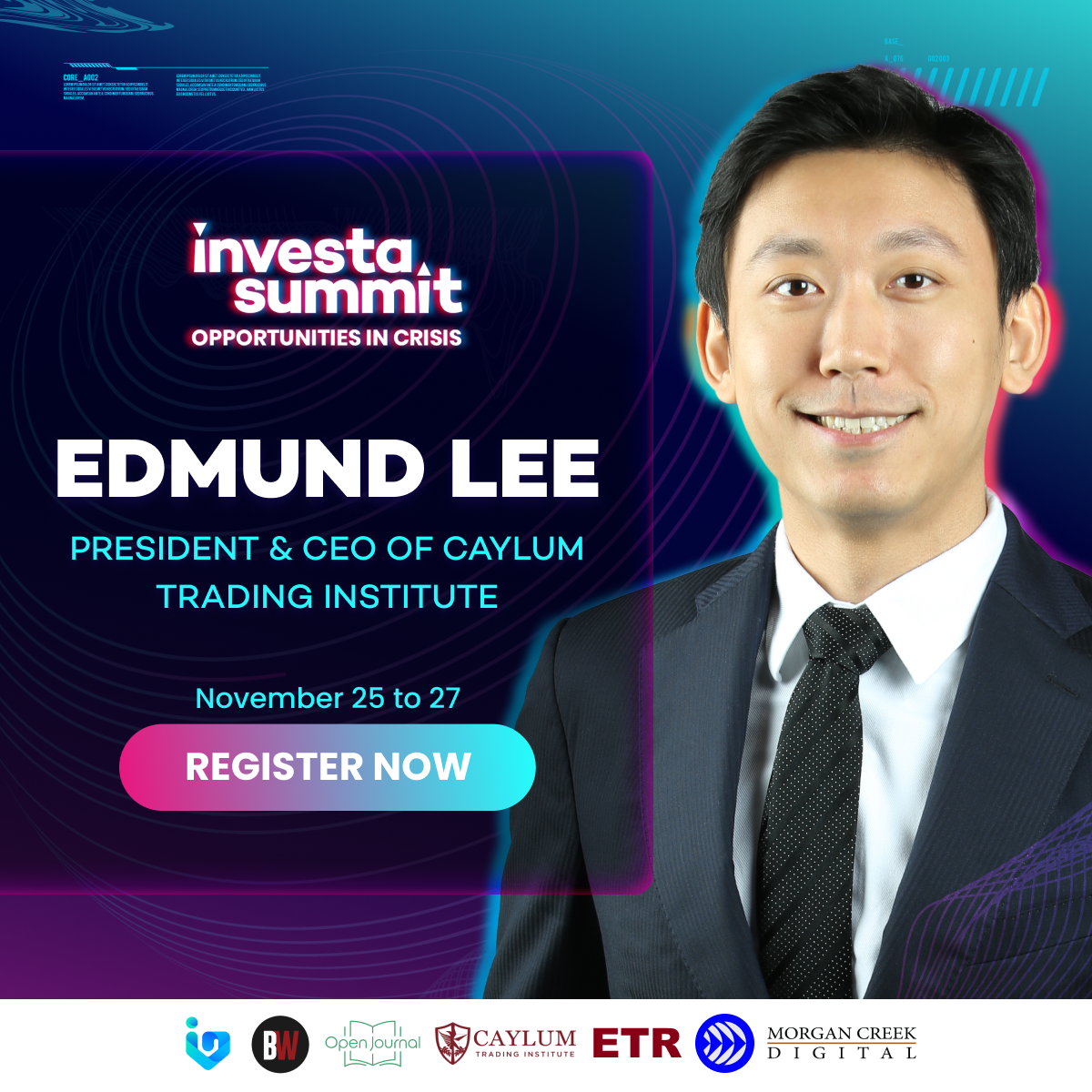 EDMUND LEE JOINS THE INVESTA SUMMIT 🔥 The President and CEO of the Caylum Trading Institute will ...