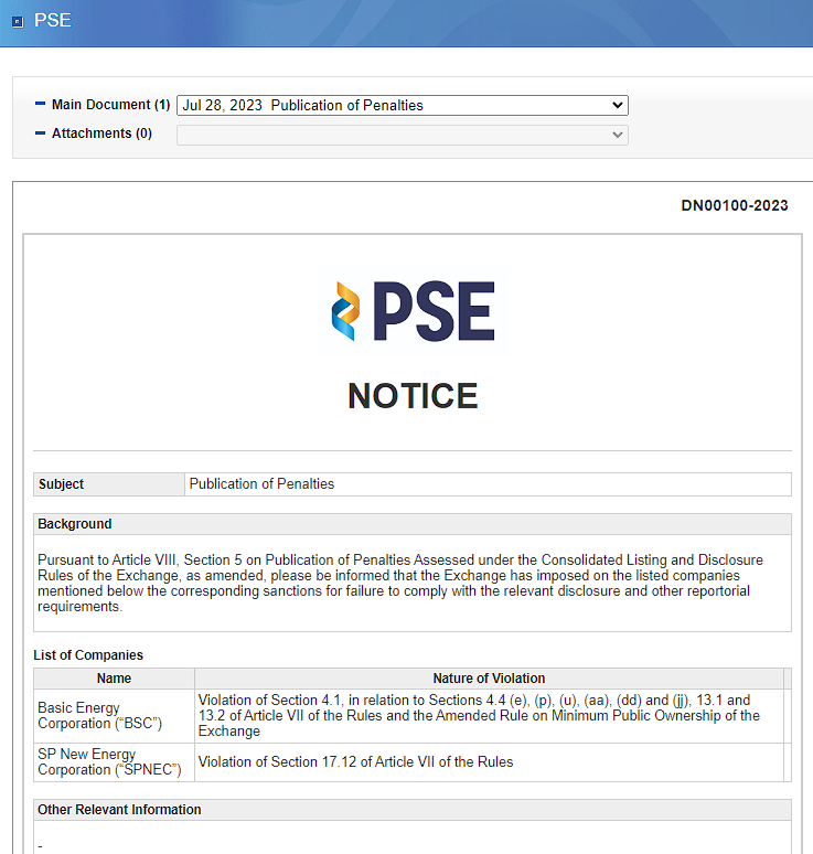 $PSE:BSC $PSE:PSEI | Warwick Sentiment | Investagrams