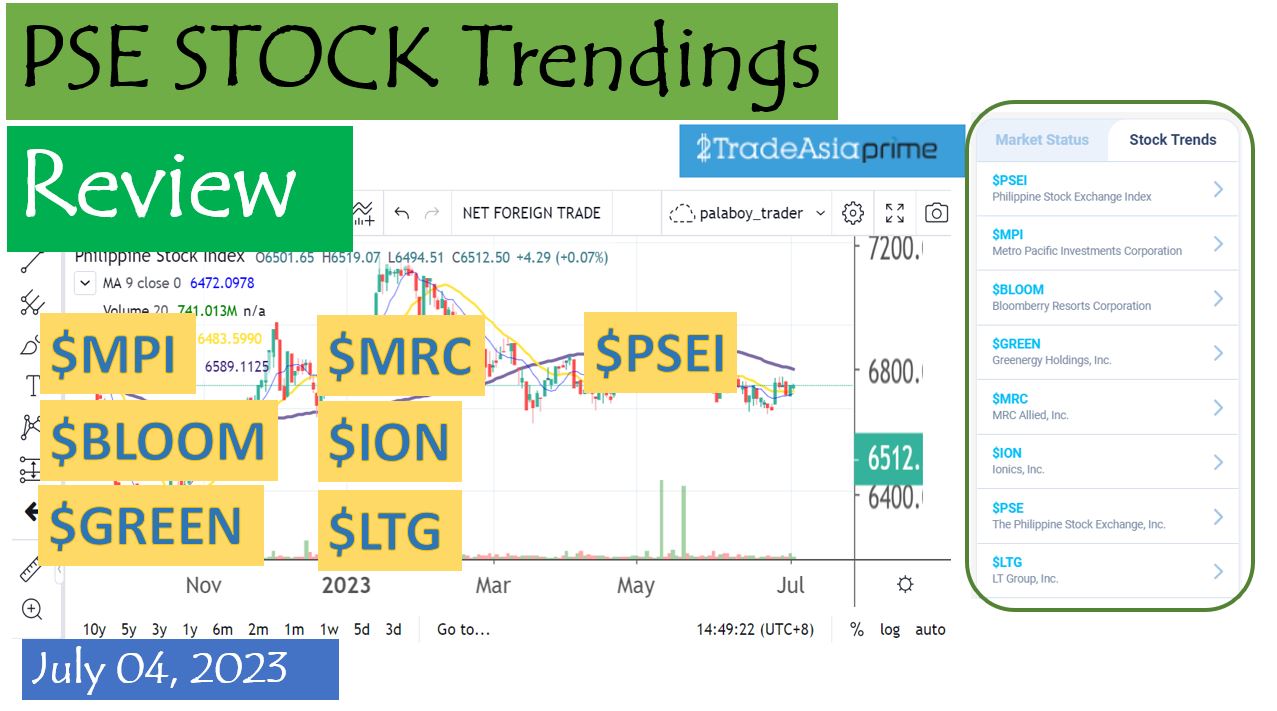 PSE Stock Trendings Review: July 04, 2023 $PSE:MPI $PSE:BLOOM $PSE ...
