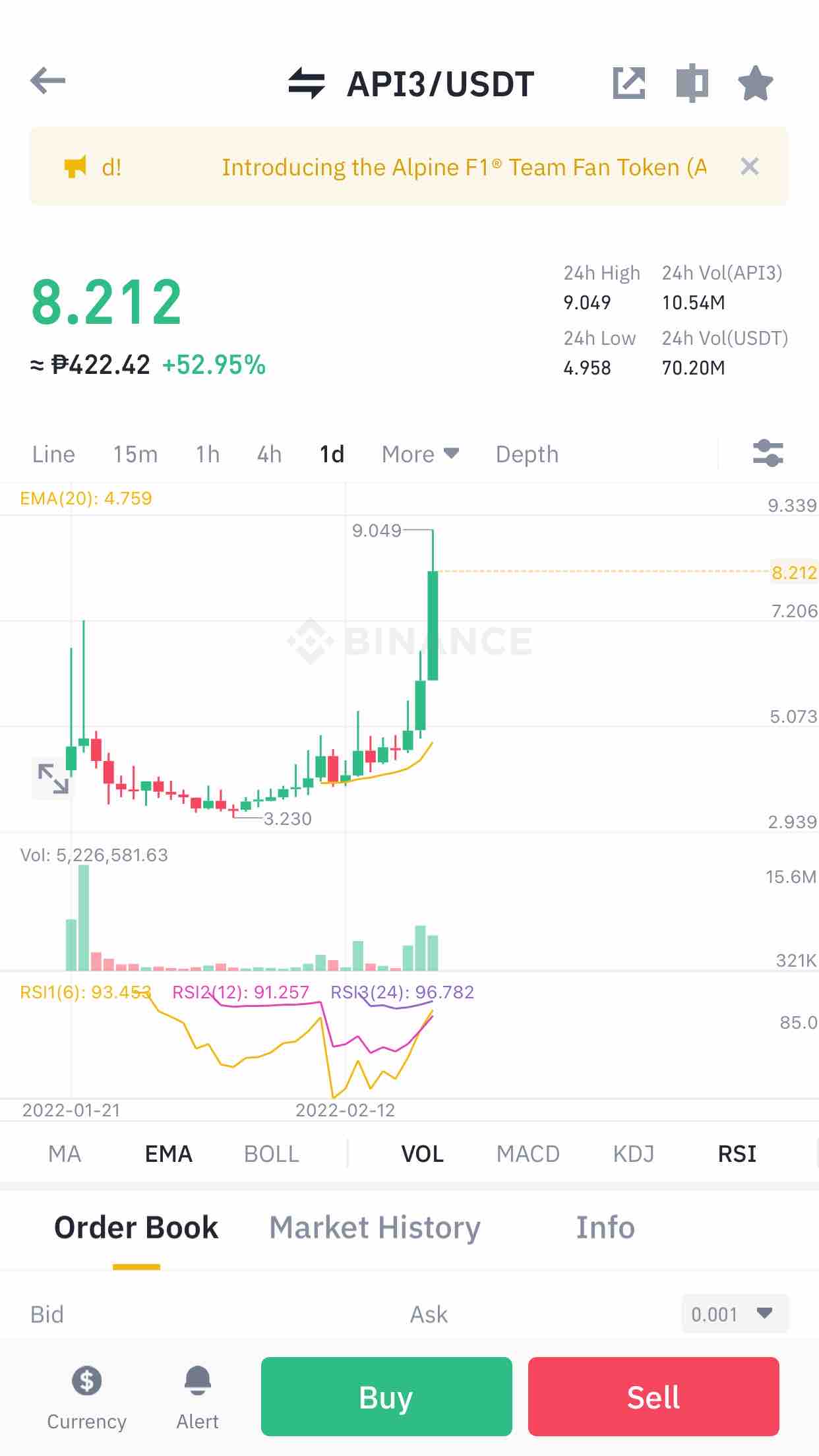 $API3 up + 52% atm 🚀🤑 Outlier on a BEAR Market! If you want to open an account and start tradi ...